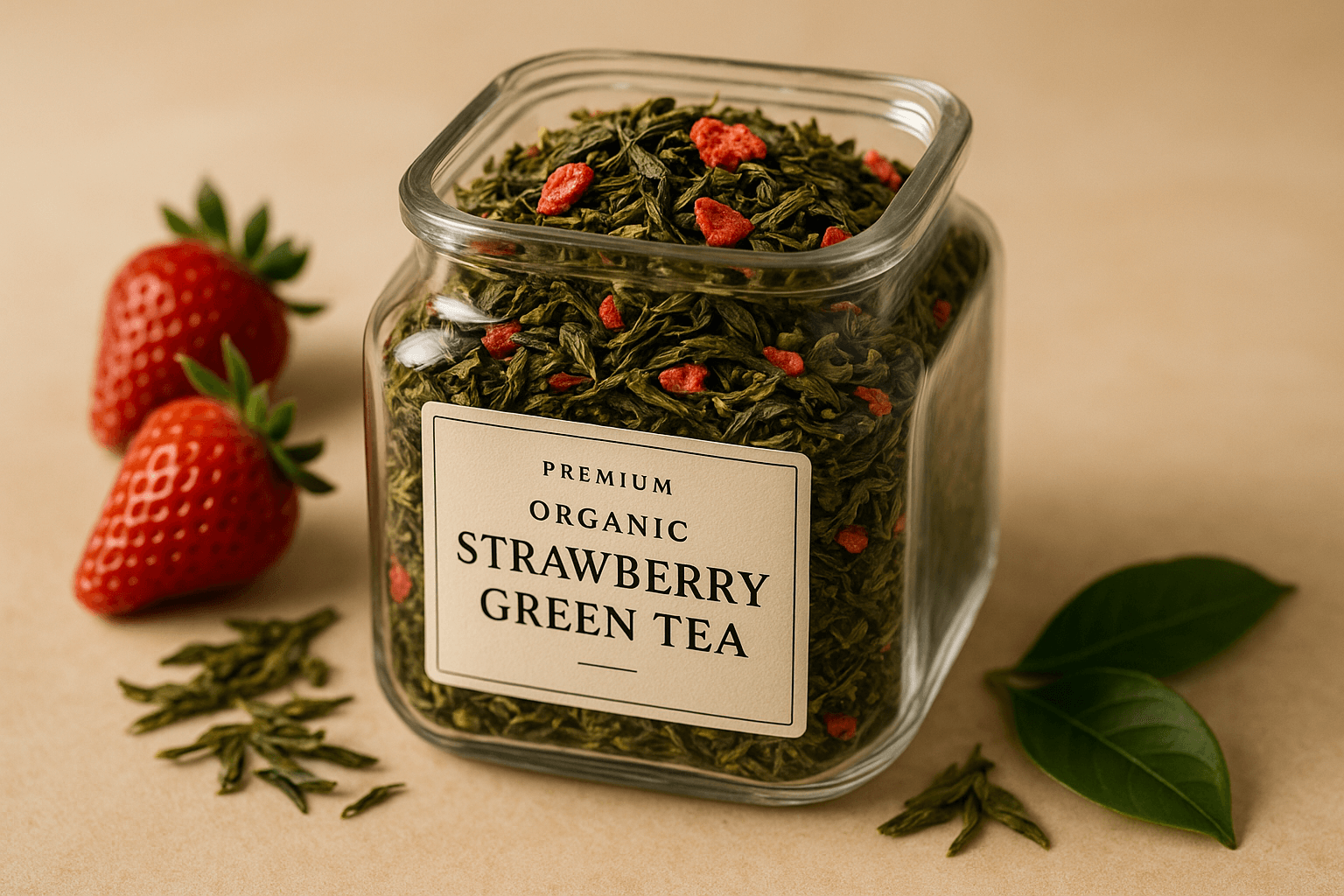 Organic Strawberry Green Flavored Tea - Refresh Your Sip